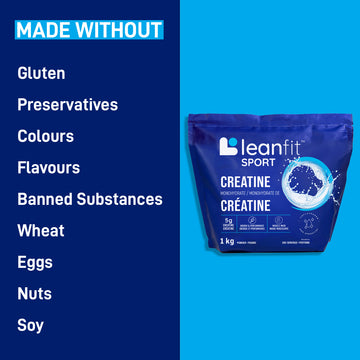 LEANFIT SPORT CREATINE MONOHYDRATE™ Unflavoured | Enhance Performance ...